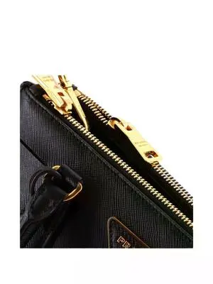 Prada Double Zip Lux Saffiano Leather Small Tote Bag