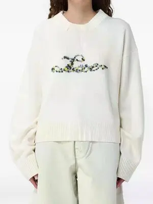 Paul Smith Cream 'love' Embroidered Knitted Sweater - Neutrals