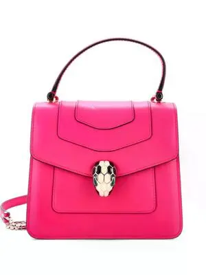 BVLGARI Serpenti Forever Top Handle Bag Leather Small Satchel
