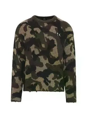 THUG CLUB Tc Infintry Camouflage-pattern Sweater