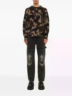 THUG CLUB Tc Infintry Camouflage-pattern Sweater