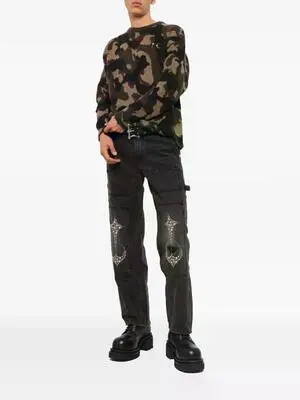 THUG CLUB Tc Infintry Camouflage-pattern Sweater
