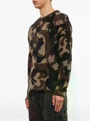 THUG CLUB Tc Infintry Camouflage-pattern Sweater