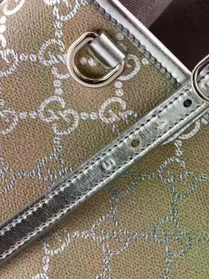 Gucci Emblem Gg Coated Canvas Small Tote Bag