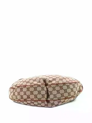Gucci Bamboo Ring Half Moon Web Gg Canvas Medium Hobo Bag