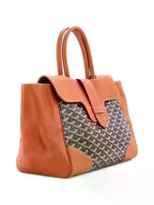 Goyard Saigon Coated Canvas With Leather Tote Bag