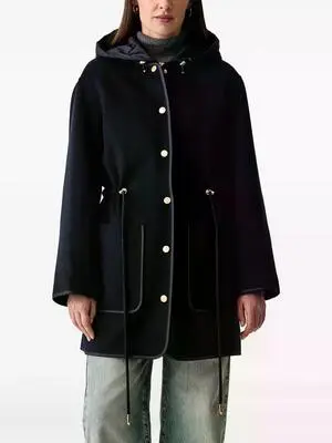Luisa Spagnoli Strumento Quilted-hooded Coat - Blue