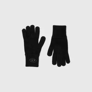 DIESEL® Wool Blend Gloves With Embroidered Logo