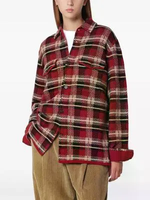 Guest In Residence Check-pattern Cashmere Shirt - Red