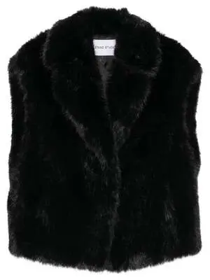 STAND STUDIO Gilet Kinley In Ecopelliccia - Black