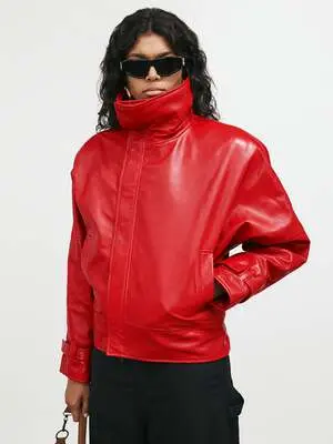 Balenciaga Big Collar Jacket - Red