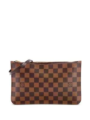 LOUIS VUITTON Neverfull Pochette Damier Large Pouch - Brown