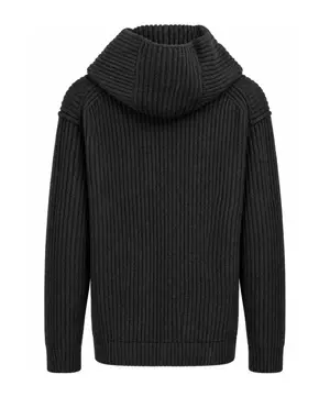 C.P. COMPANY Lambswool Hooded Lens Zip Sweater