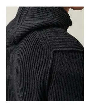 C.P. COMPANY Lambswool Hooded Lens Zip Sweater