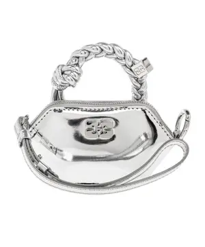 GANNI Mirror-effect Pouch Bag - White