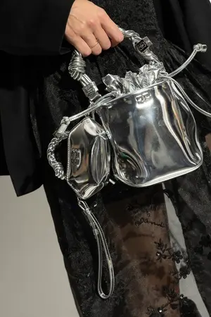 GANNI Mirror-effect Pouch Bag