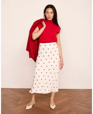Mint Velvet Polka Dot Slip Skirt