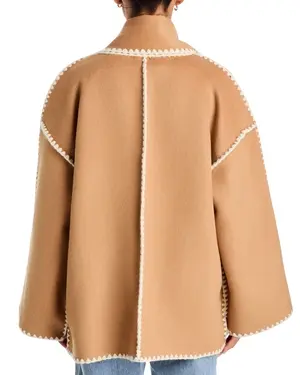 A.REN A. Ren Eliette Blanket Stitch Double Face Scarf Coat