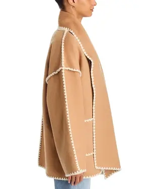 A.REN A. Ren Eliette Blanket Stitch Double Face Scarf Coat
