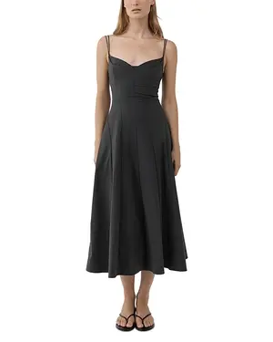 ST. AGNI Paneled Bustier Midi Dress