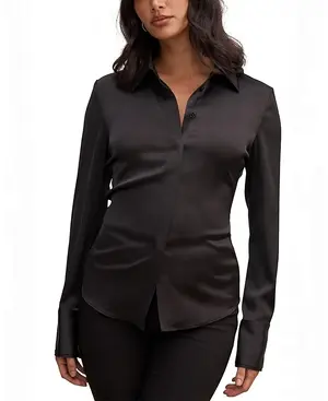 EVER NEW Gigi Fitted Cuffed Shirt - Black