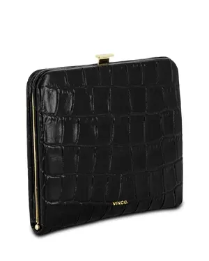Vince Croc-embossed Leather Frame Wallet