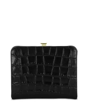 Vince Croc-embossed Leather Frame Wallet