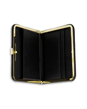 Vince Croc-embossed Leather Frame Wallet