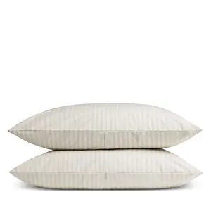 PARACHUTE Percale Standard Pillowcase, Pair - Bone Stripe