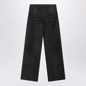 Gucci Coated Stretch Cotton Twill Denim Loose-fit Trousers - Black