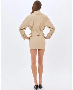 MISS CIRCLE NEW YORK Zuli Cotton Gabardine Mini Skirt