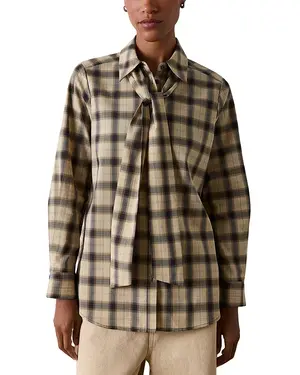 Whistles Removable Scarf Long Sleeve Shirt