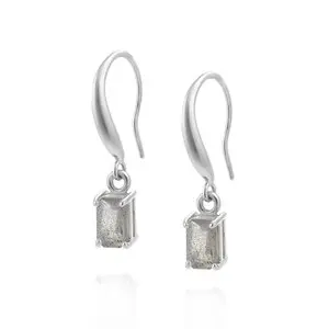NELLOU JEWELLERY Labradorite Octavia Drop Earrings Sterling Silver