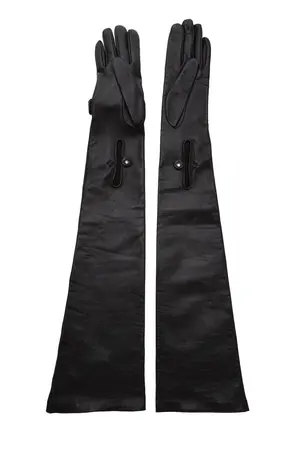 Prada Leather Pouch Long Gloves