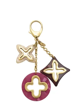 LOUIS VUITTON Gold & Multicolor Tortoiseshell Insolence Bag Charm
