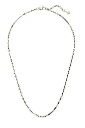 David Yurman Silver Box Chain Necklace 1.7mm