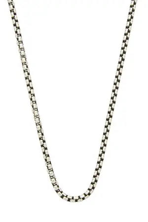 David Yurman Silver Box Chain Necklace 1.7mm