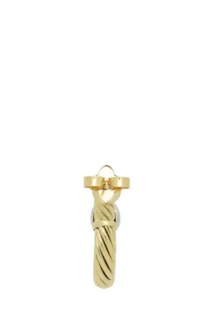David Yurman Gold Two-tone Cable X Hoop Earrings