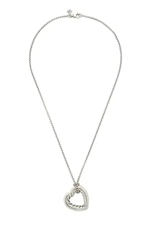 David Yurman Two-tone Cable Heart Necklace