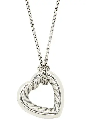 David Yurman Two-tone Cable Heart Necklace
