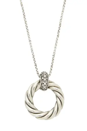 David Yurman Diamond Circle Cable Necklace