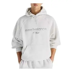 NEW BALANCE Trackside Fleece Hoodie Asia Sizing - Ash Heather