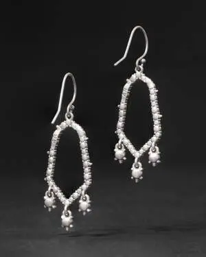 Alexis Bittar Spiked Pavã© Triple Drop Earring - Silver