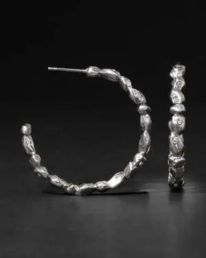 Alexis Bittar Molten Pebble Crystal Hoop Earrings