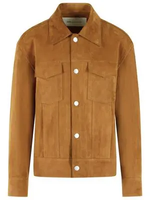 AMI Paris Trucker' Suede Jacket - Brown