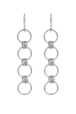 BYWOLFGANG Athena Cinq Chainmail Drop Earrings Stainless Steel