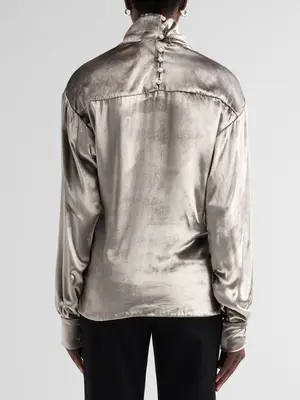Prabal Gurung Draped Velvet Blouse