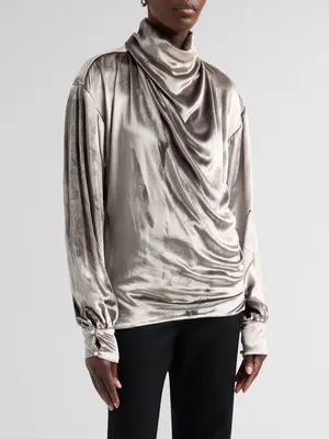 Prabal Gurung Draped Velvet Blouse