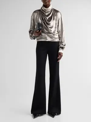 Prabal Gurung Draped Velvet Blouse