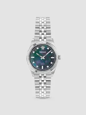 Versace Millenyium Stainless Steel & 0.064 Tcw Diamond Bracelet Watch/32mm - Silver